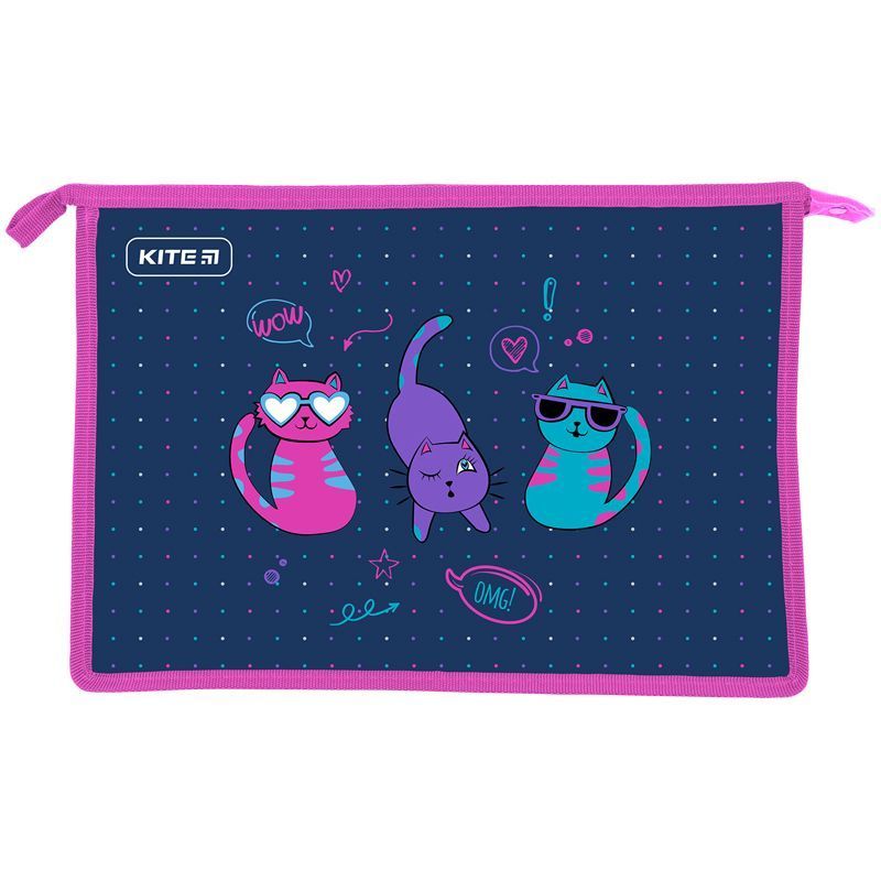 Папка на молнии Kite Cats K23-428-1, A4+ купить 🚀 Школьная канцелярия ...